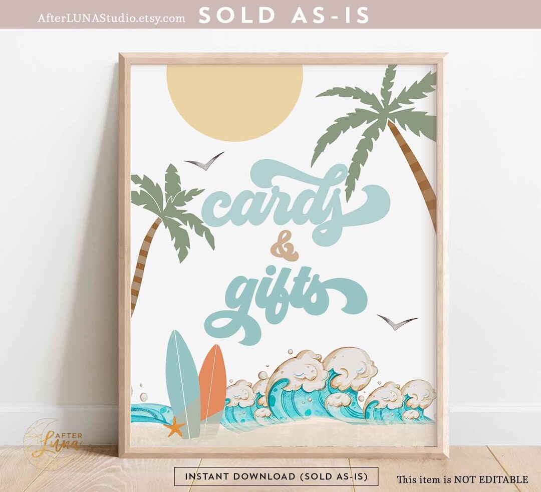 Boy Blue Surfboard Surfing Birthday Cards and Gifts Sign the Big One ...