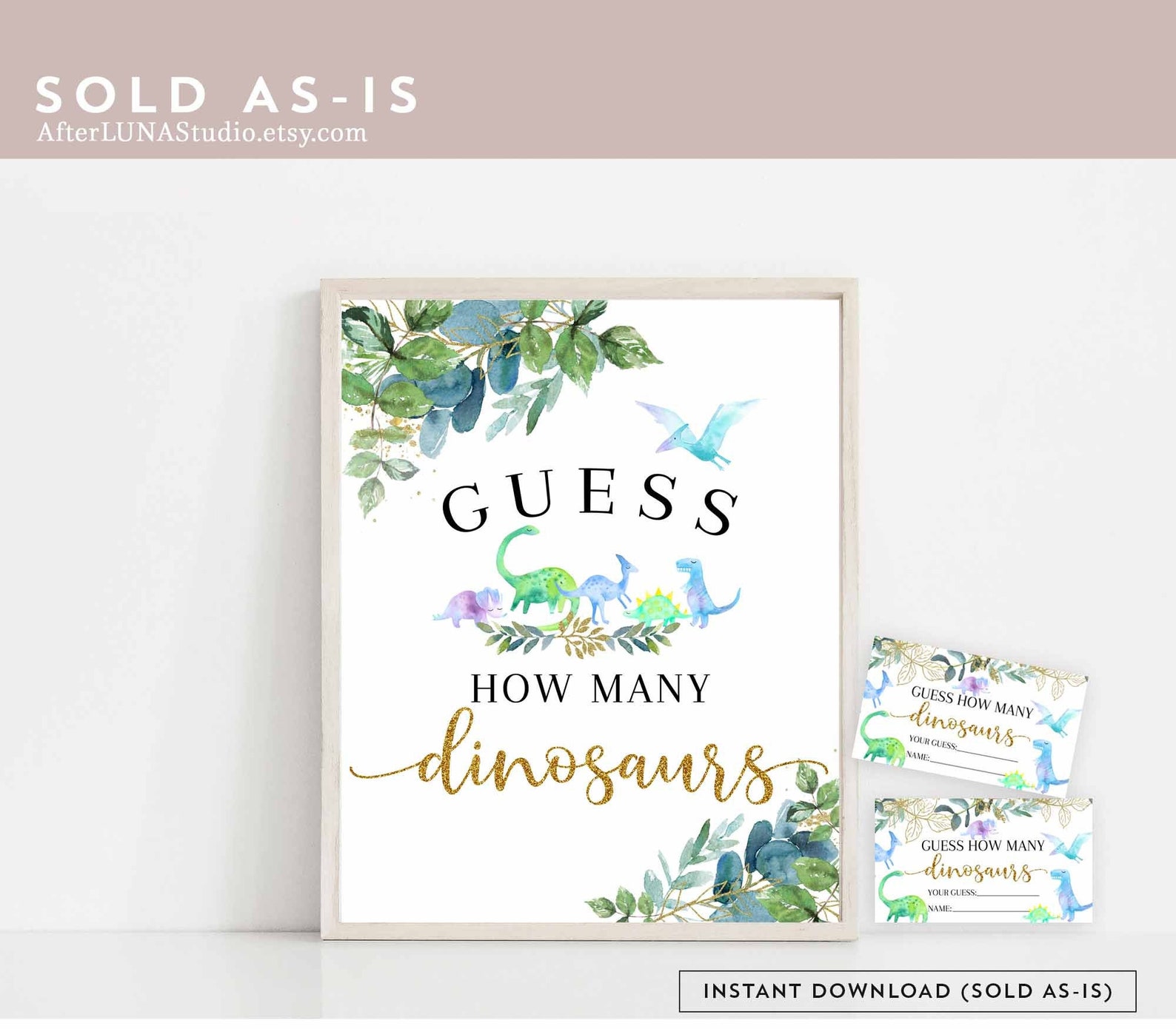 Guess How Many Dinos Dinosaurs Game Sign and Guess Cards Dino - Etsy