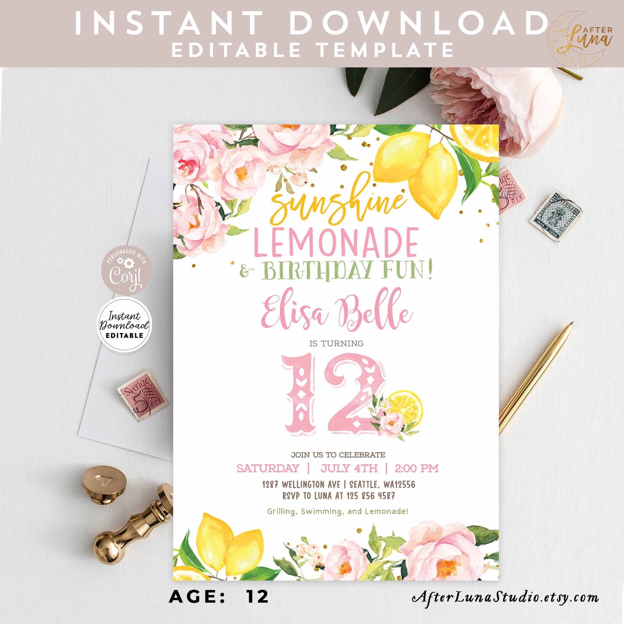 Pink Lemonade Invitations