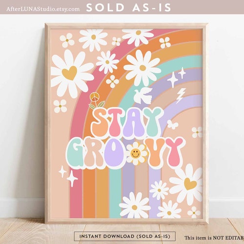 Groovy Birthday Party Decor 70' Daisy Drinks Sign Decor - Etsy