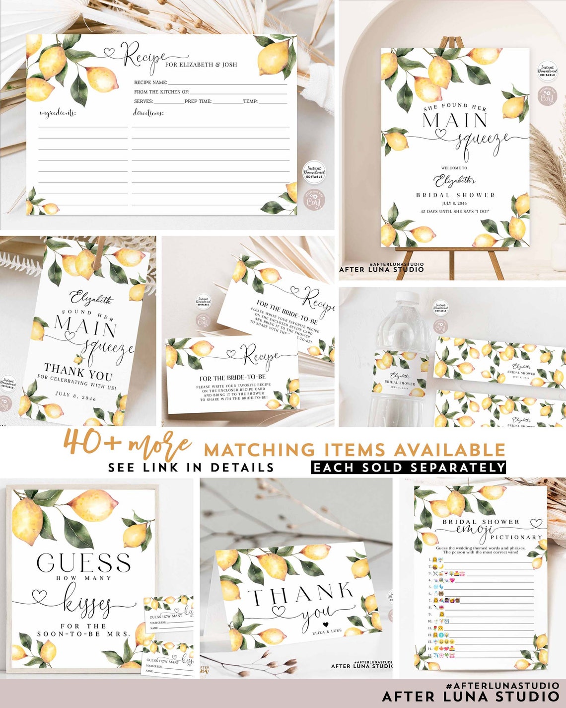 Lemon Date Jar Ideas Sign and Card Game Printable Citrus Lemon - Etsy