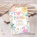 Editable Girl TWO the Pool 2nd Birthday Pool Party Invitation Girly ...