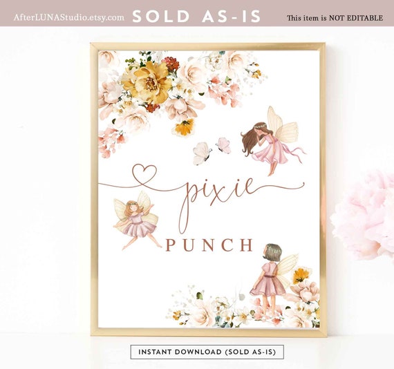 Blush Fairy Birthday Decoration Decor Pixie Punch Fairy Drink | Etsy