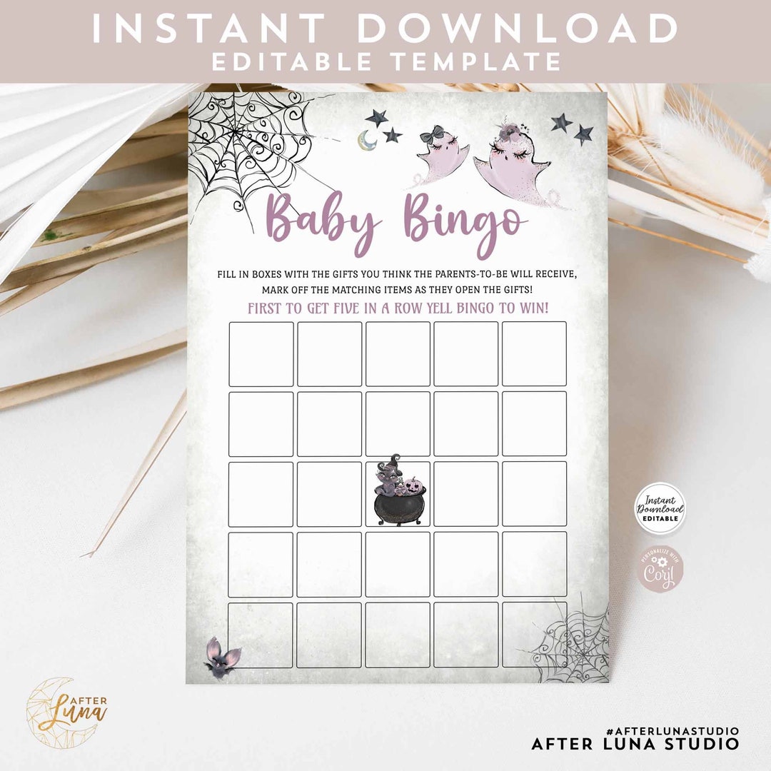 EDITABLE A Little Boo Halloween Baby Shower Game Baby Bingo Game Baby ...