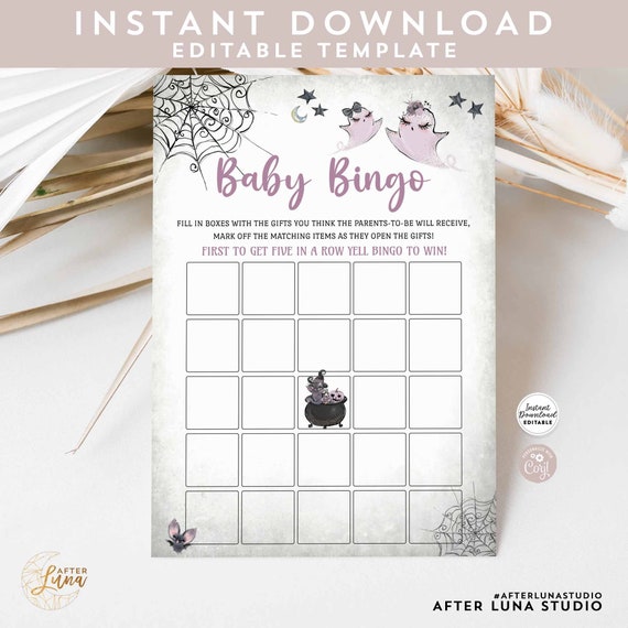 EDITABLE A Little Boo Halloween Baby Shower Game Baby Bingo - Etsy