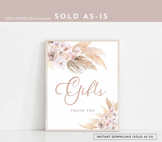 Pampas Grass 8x10 Gifts Sign Printable Bohemian Boho | Etsy