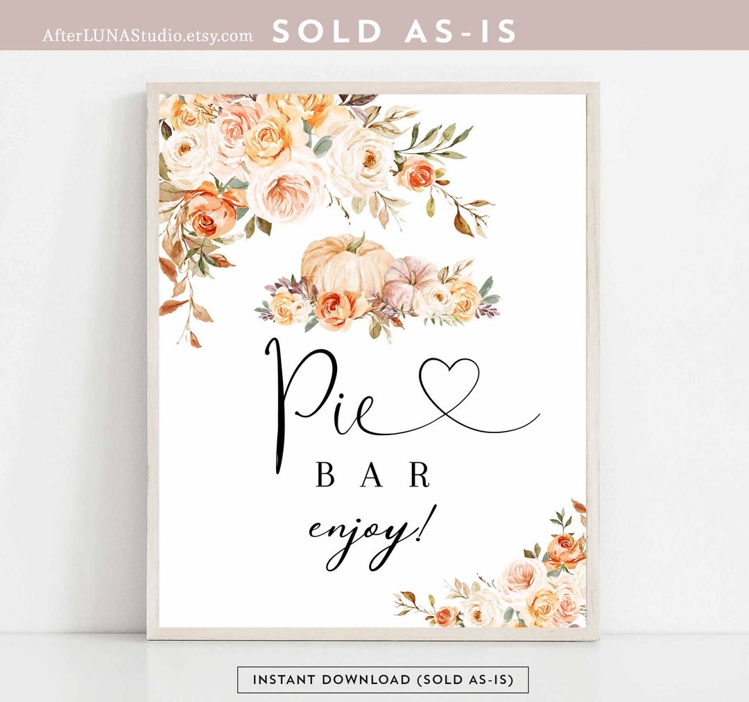 Fall Pumpkin Pie Bar Sign Printable Pumpkin Baby Sprinkle - Etsy