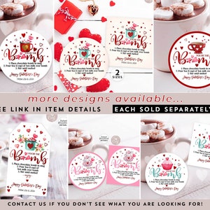 EDITABLE Valentine Hot Chocolate Bomb Tag Valentine Hot Cocoa Bomb Tag ...