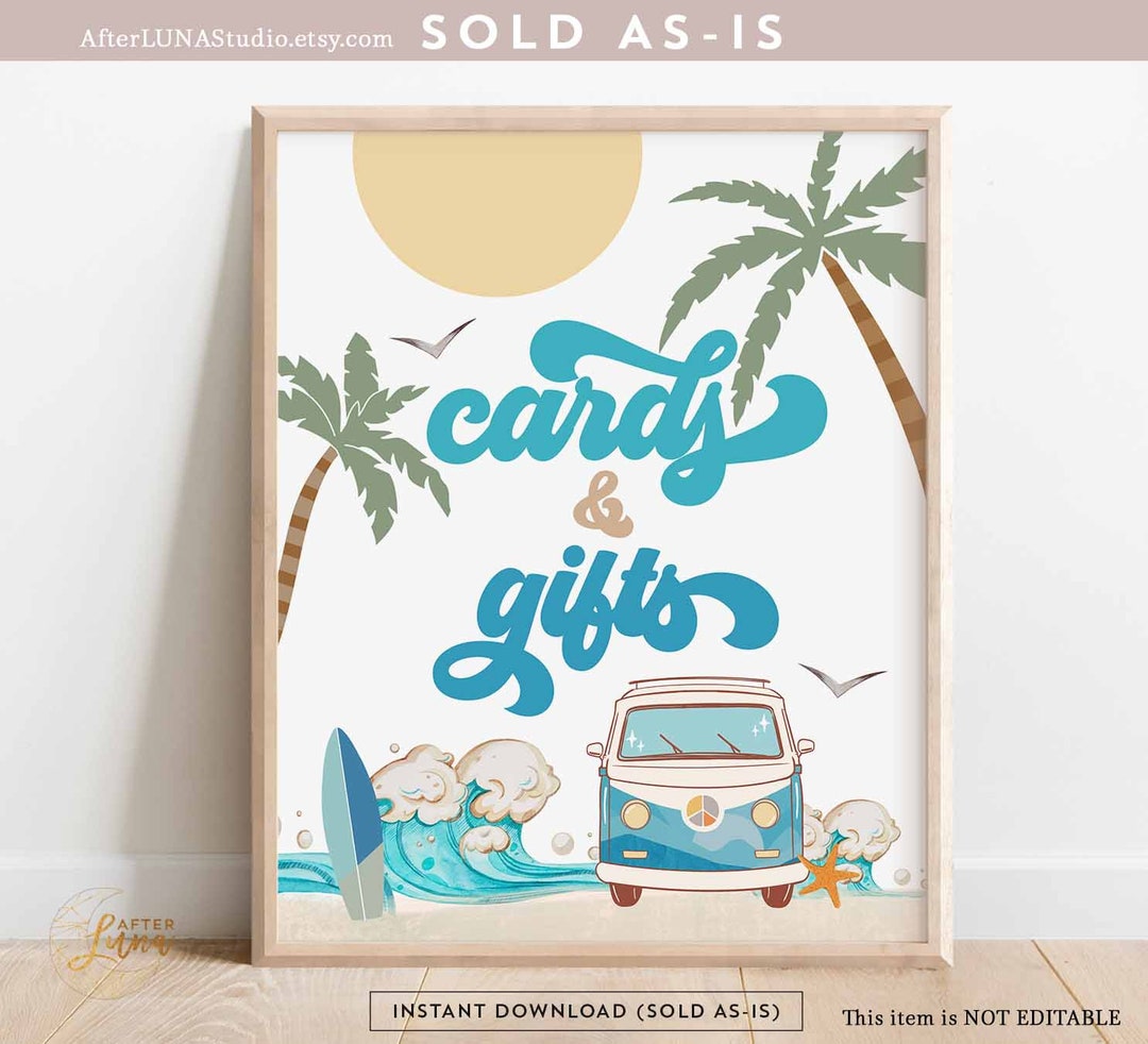 Boy Surfing Surf Birthday Decor Cards and Gifts Sign the Big One Surf's ...