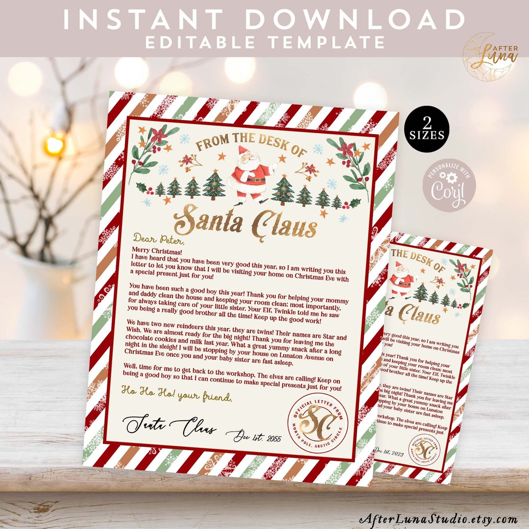 Christmas Letter From Santa: Holiday Santa's Official Greeting Letter ...