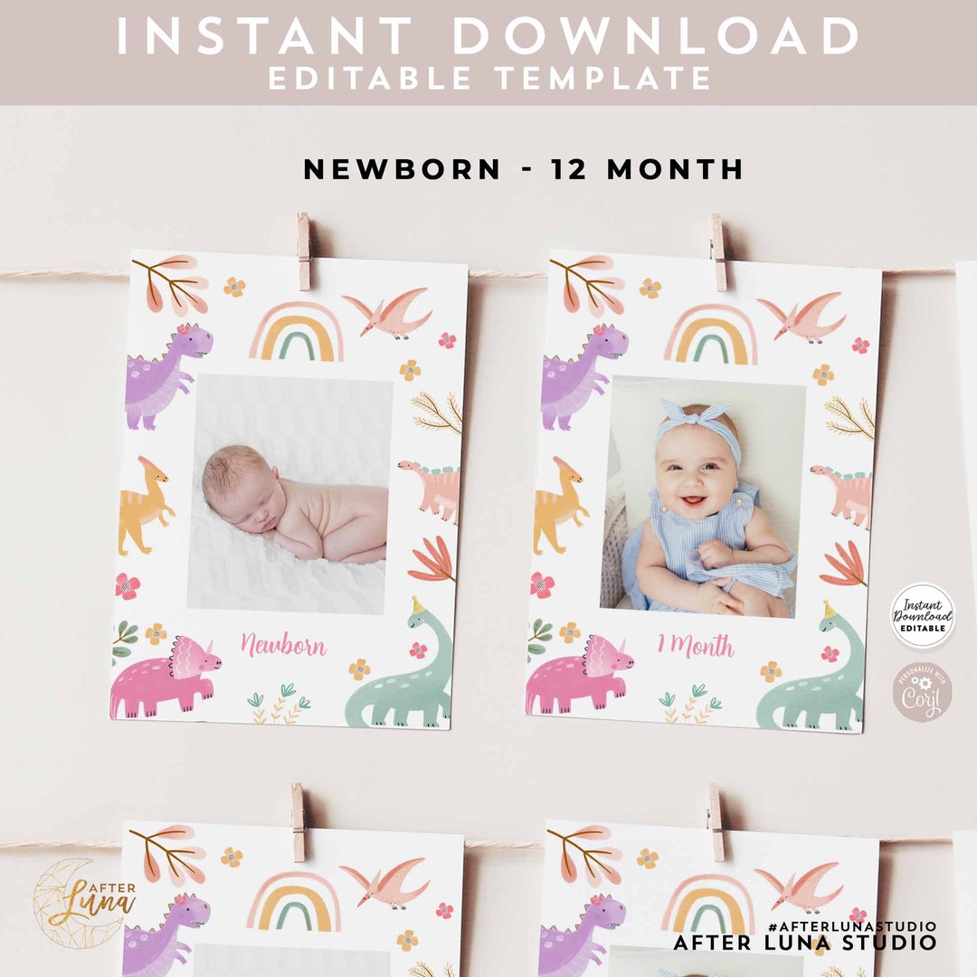 Editable Dino Birthday T Rex Pink Lavender Purple Dino First Birthday ...