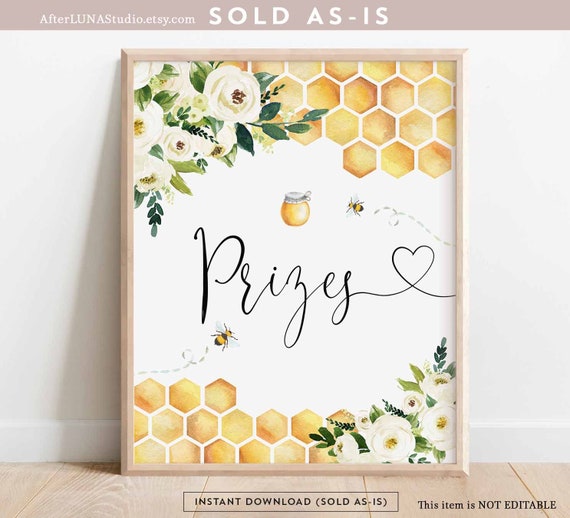 Bee Prizes Sign Bride to Bee Meant to Bee Wedding Couple | Etsy