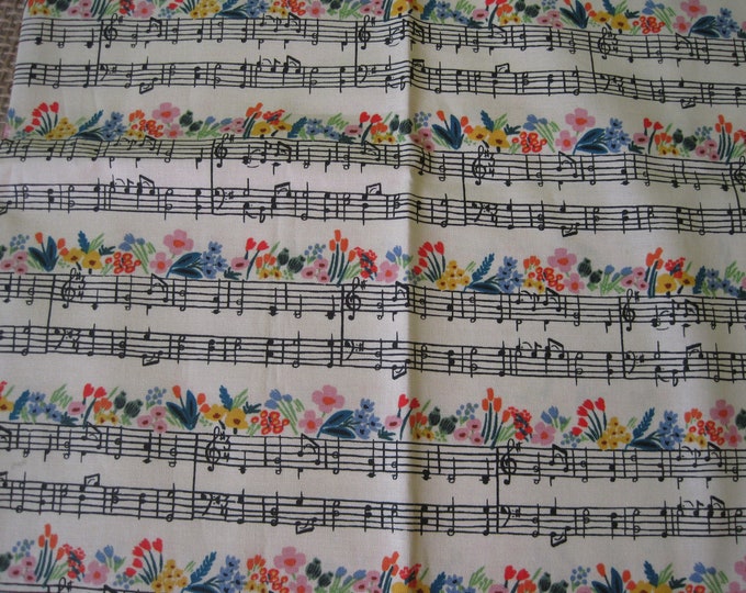Musical Notes Themed Cotton Fabric Fabric Piece Measures 22 Inches Wide ...