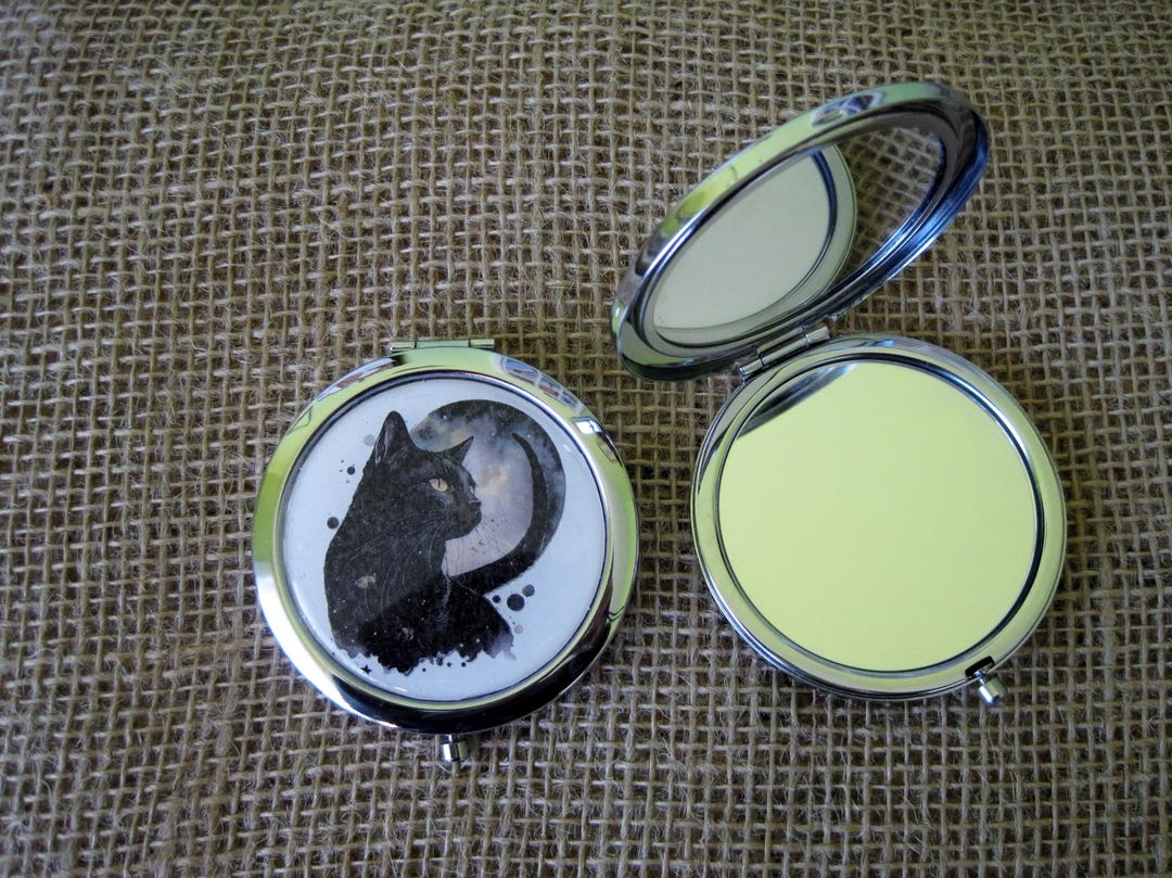 Celestial Black Cat Themed Compact Mirror (choose Your Image) - Etsy