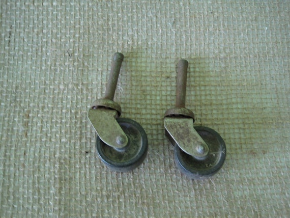 Home & Living Hardware Set of 2 Rustic Black Resin Wheel Casters KB32 ...