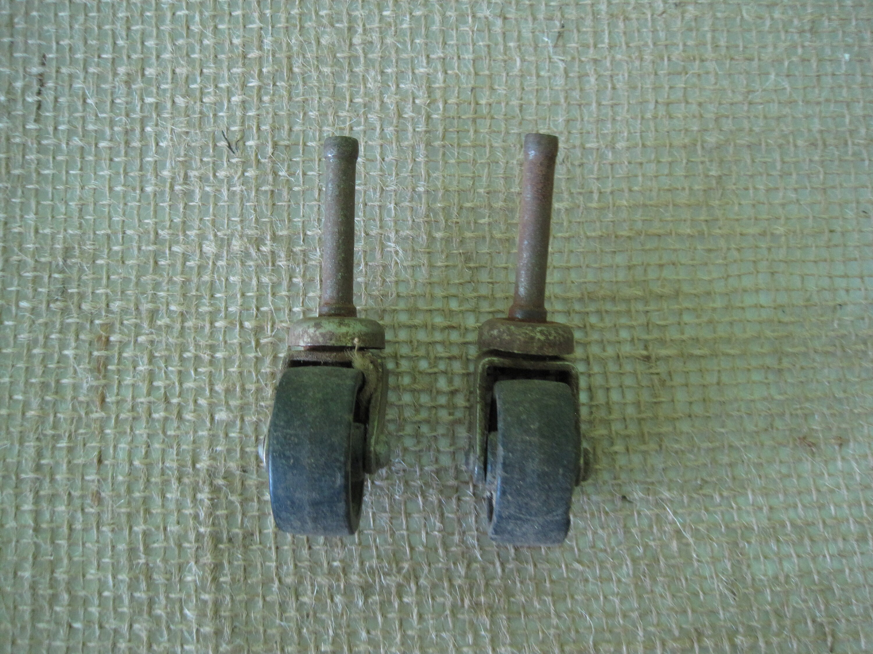 Home & Living Hardware Set of 2 Rustic Black Resin Wheel Casters KB32 ...