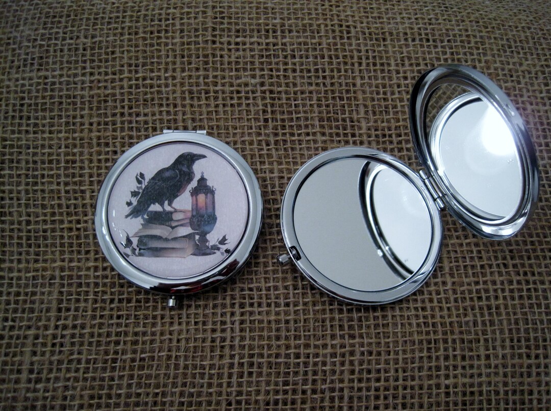 Gothic Raven Themed Compact Mirror (choose Your Image) - Etsy