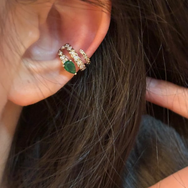 Gemstone Ear Cuff - Etsy