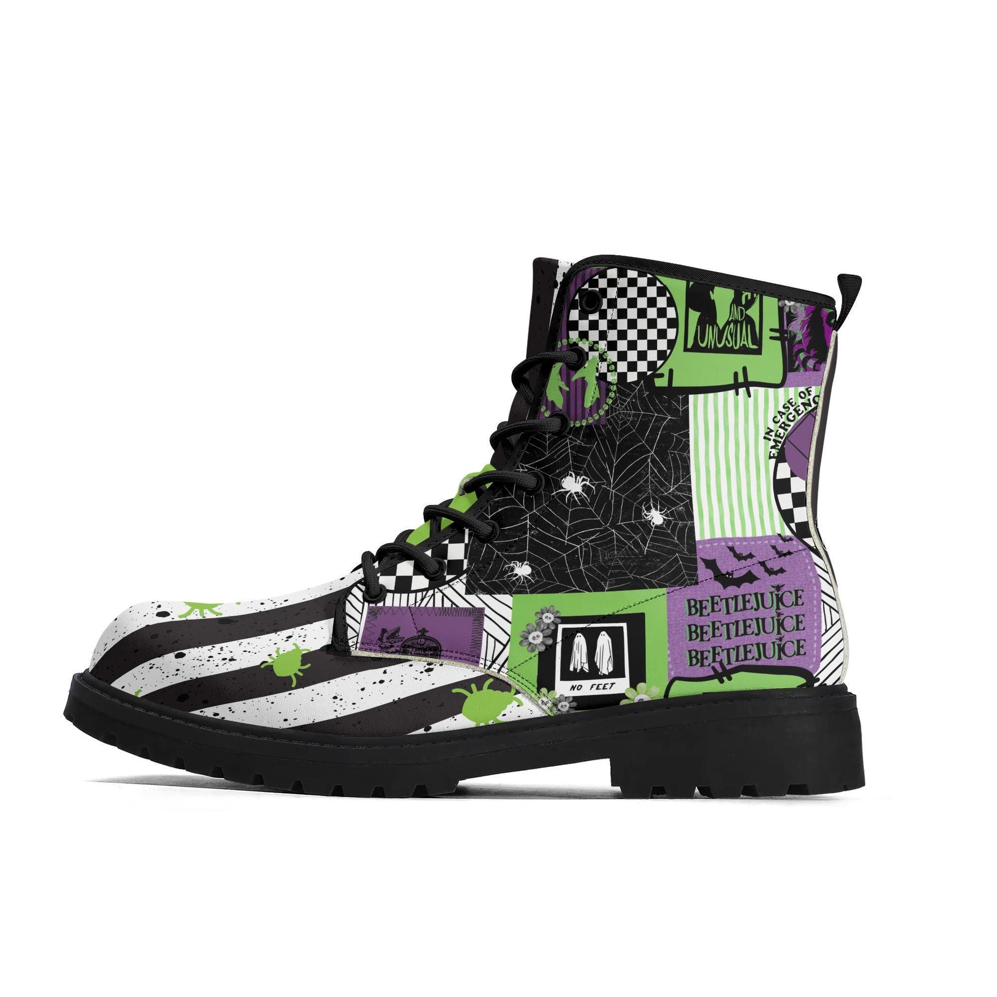 Beetlejuice, Beetlejuice, Beetlejuice white Women's Leather Boots ...