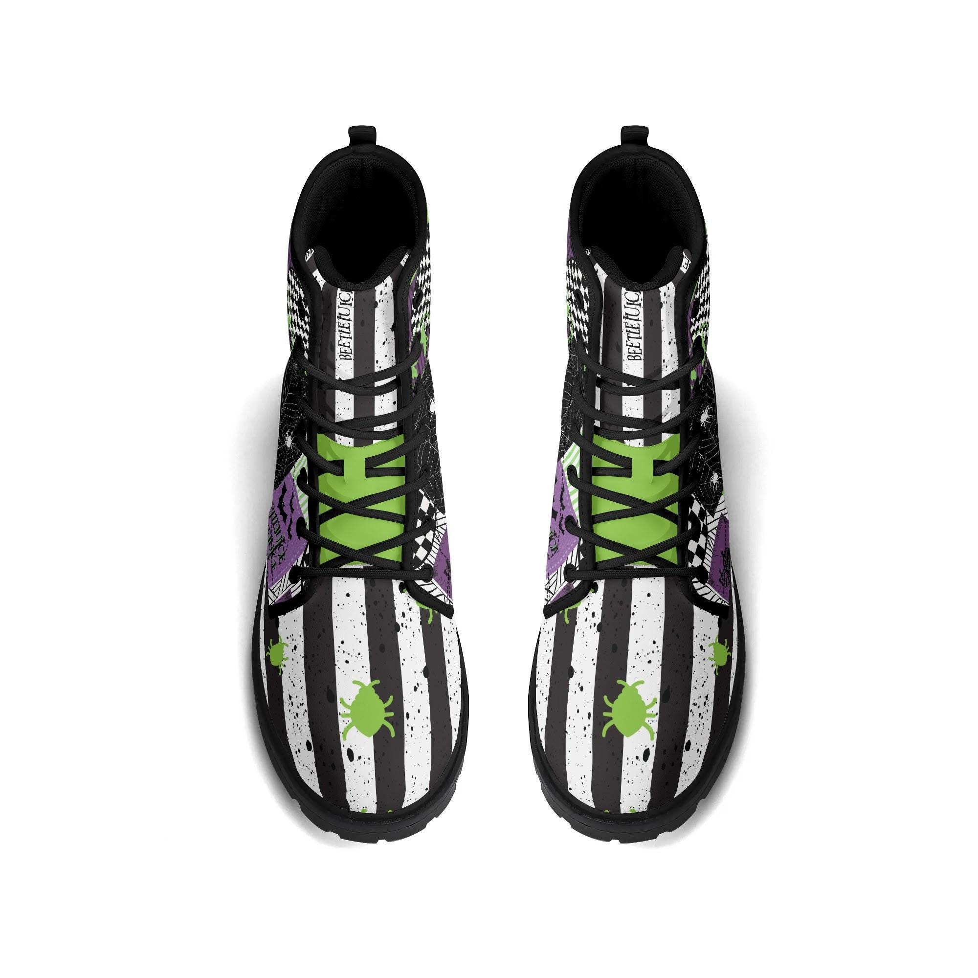 Beetlejuice, Beetlejuice, Beetlejuice white Women's Leather Boots ...