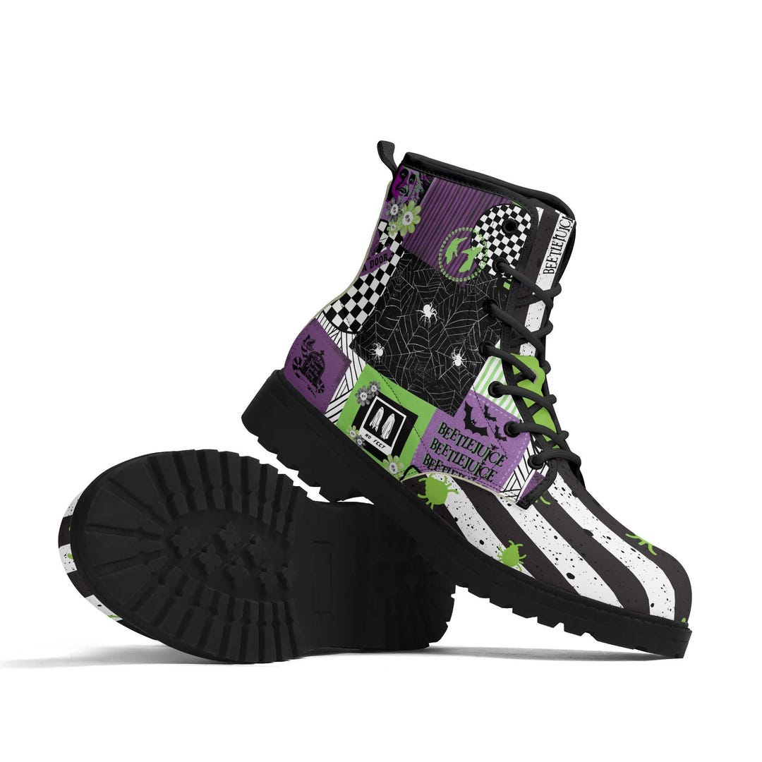 Beetlejuice, Beetlejuice, Beetlejuice white Women's Leather Boots ...
