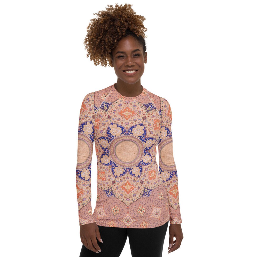 Women's Rash Guard Islamic Art Geometric Abstract Pattern - Aesthetic ...