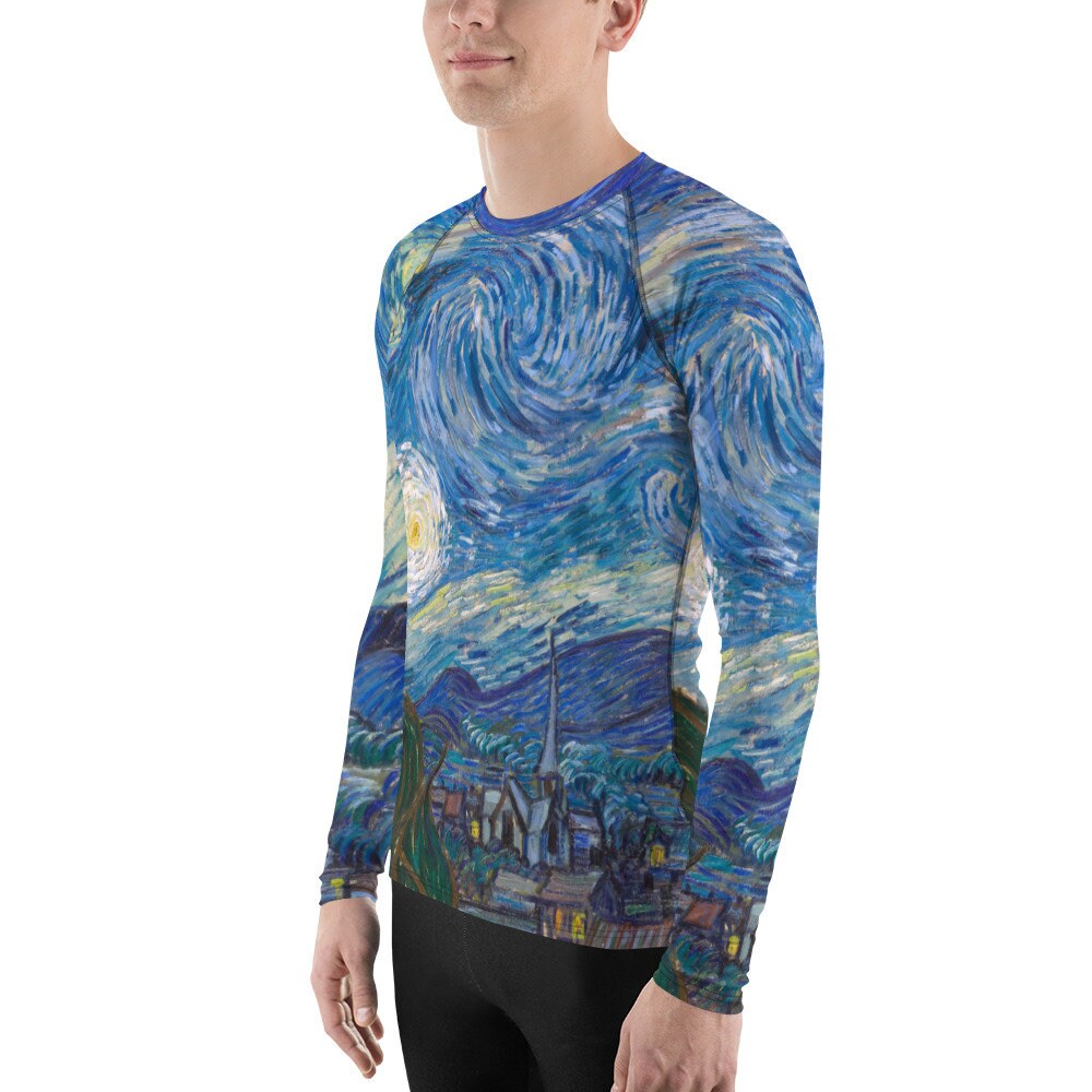 Vincent Van Gogh Starry Night Men's Rash Guard - Aesthetic Inspired ...