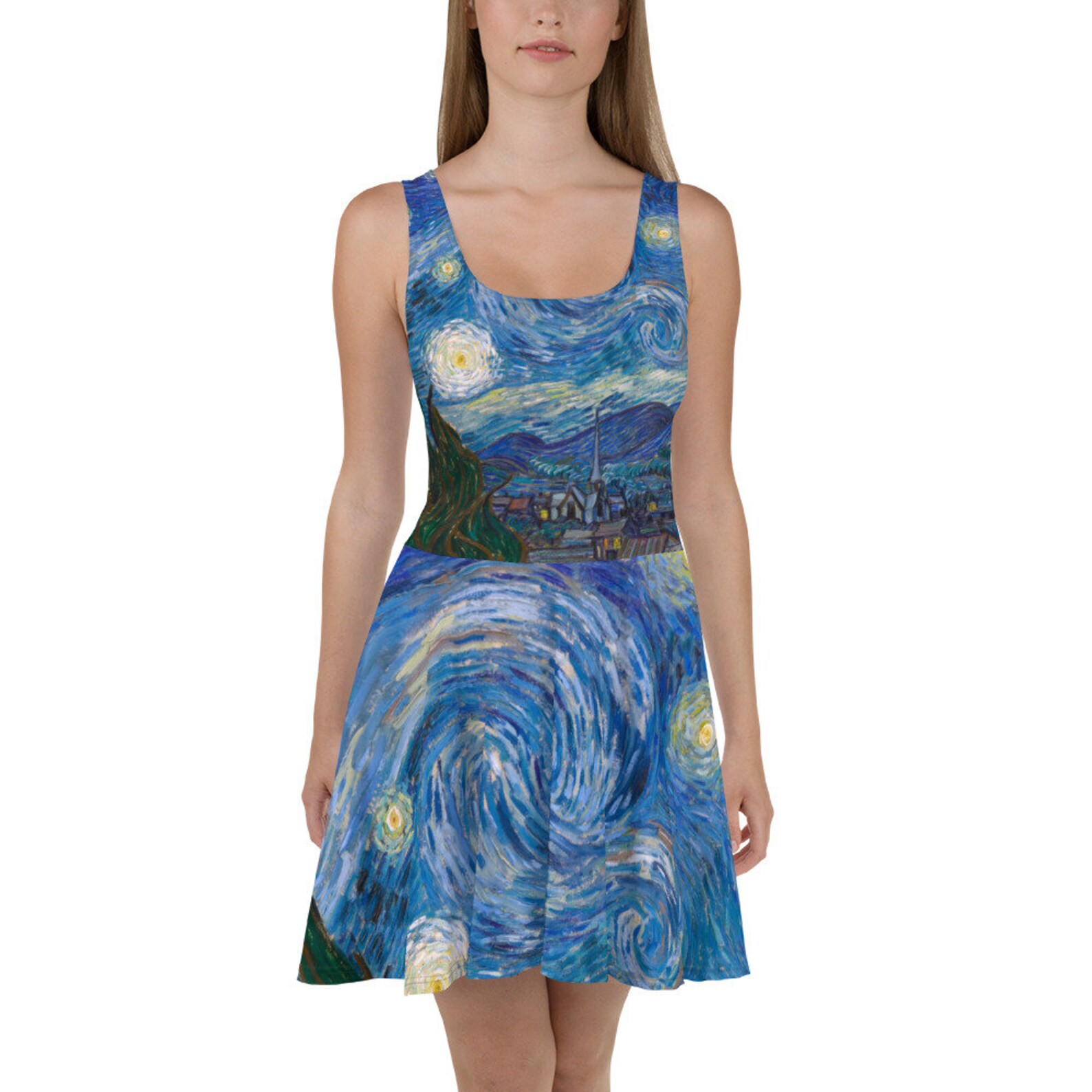 Vincent Van Gogh Starry Night Skater Dress - Aesthetic Inspired Fashion ...