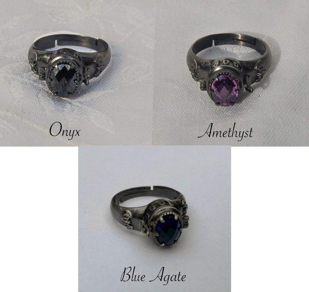 Gothic Poison Ring With Secret Compartment. Amethyst Blue - Etsy