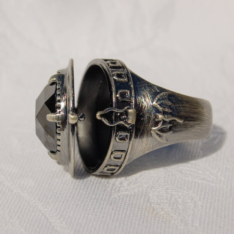 Poison Ring With Secret Compartment. Massive Gothic Design - Etsy