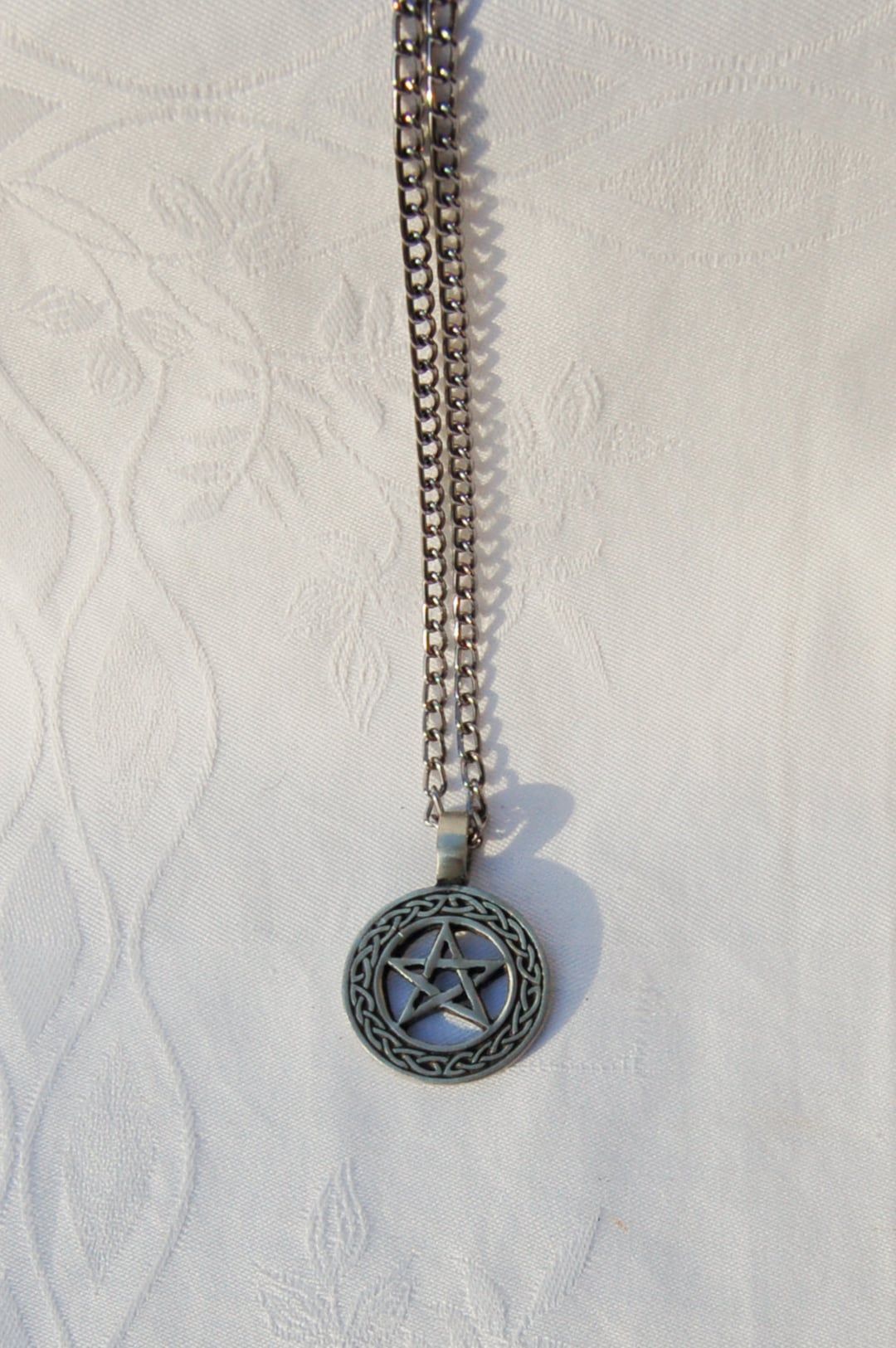 Vintage GOTHIC Pendant on Long Silver Coloured Chain. - Etsy