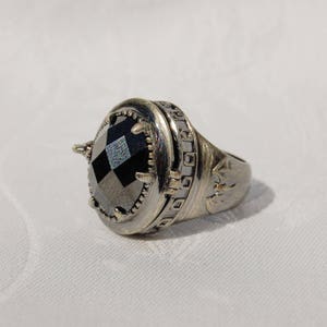 Stunning Gothic Poison Ring With Secret Compartment. Black Zirconia Gem ...