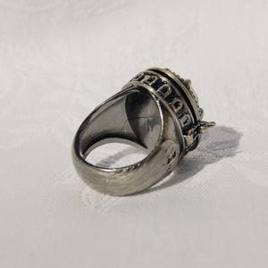 Stunning Gothic Poison Ring With Secret Compartment. Black Zirconia Gem ...