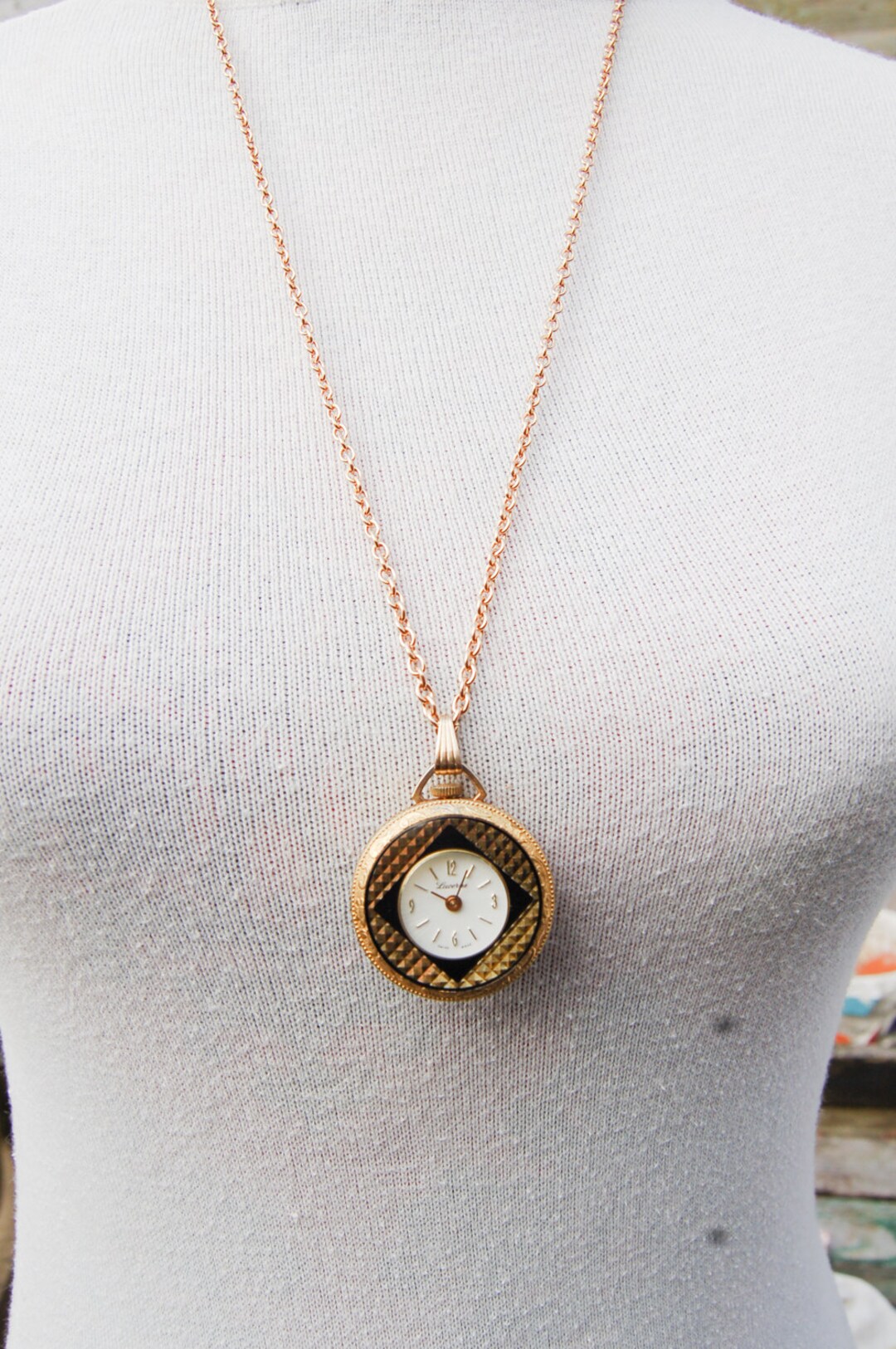 Fine Swiss Vintage Pocket Watch Pendant on Long Gold Coloured Chain. - Etsy