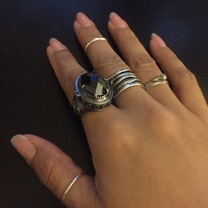 Stunning Gothic Poison Ring With Secret Compartment. Black Zirconia Gem ...