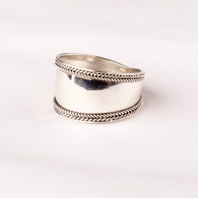 Vintage Silver Bali Ring. Double Weaved Edge Design - Etsy