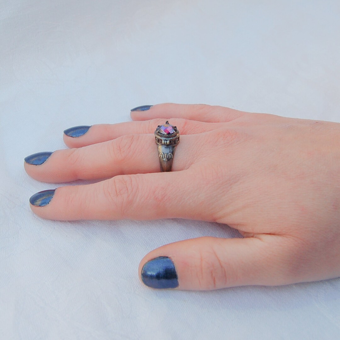 Stunning Gothic Poison Ring With Secret Compartment. Amethyst Gem. Most ...