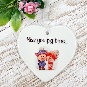 Miss You Gift | Miss You Pig Time | Miss You Heart Keepsake | Ceramic ...