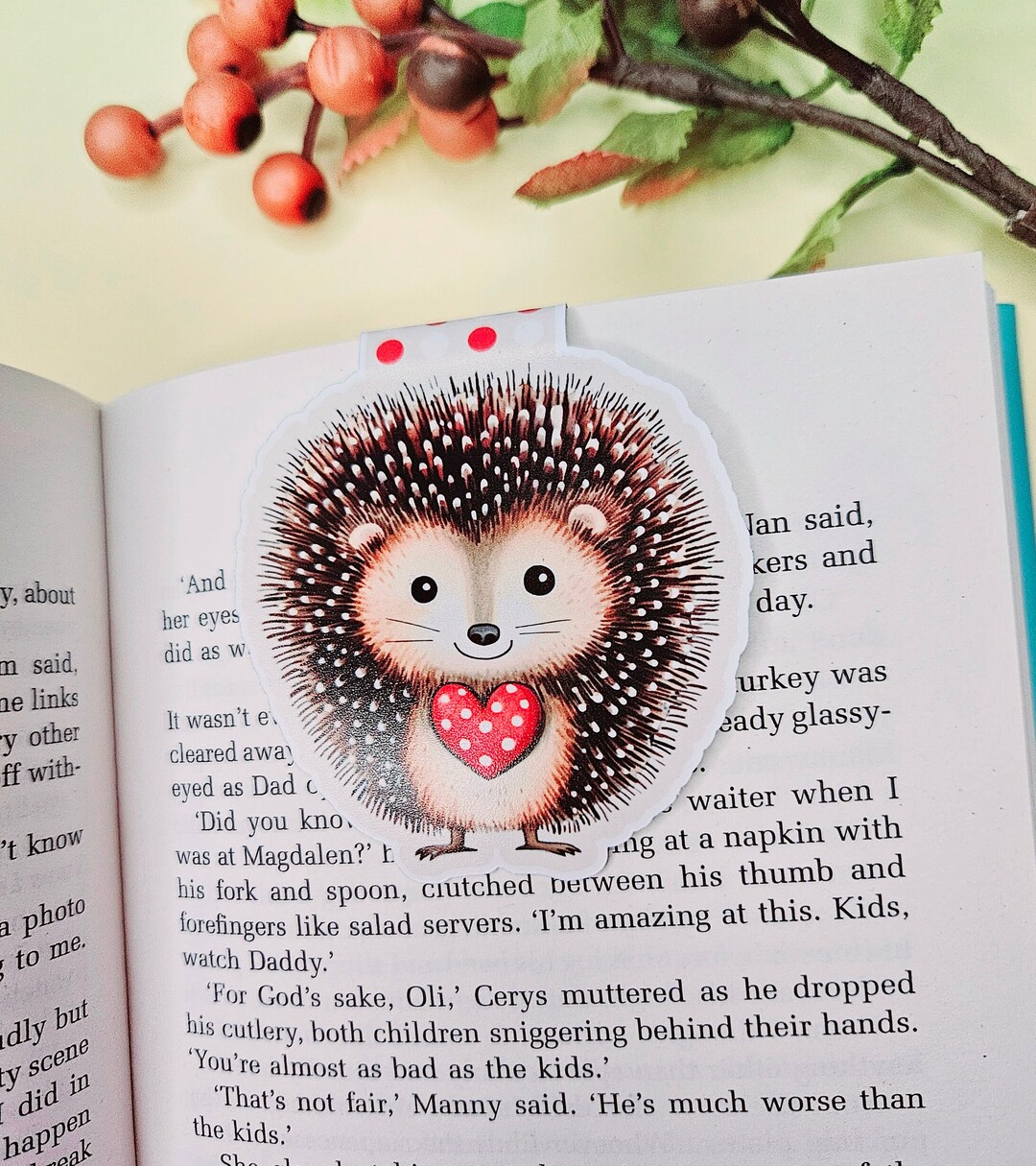 Hedgehog, Magnetic Bookmark, Valentines Day, Book Lover, Hedgehog Gift ...