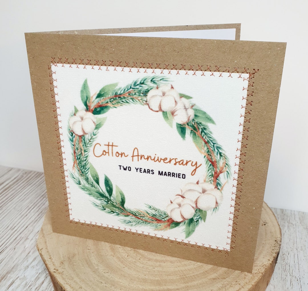 Happy Anniversary Card | Second Wedding Anniversary | Cotton ...