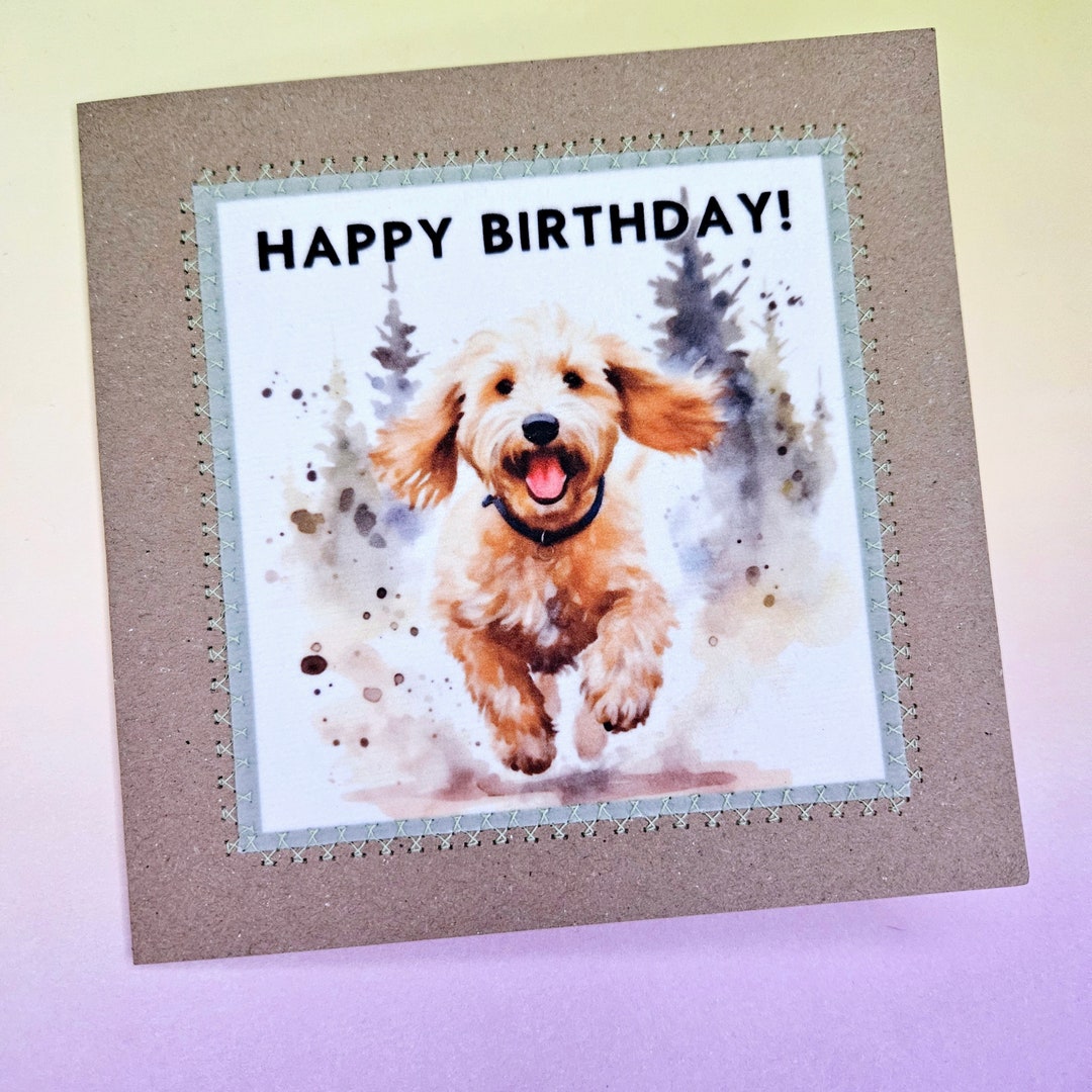 Cockapoo Birthday Card, Birthday Card, Cockapoo, Card From Dog, Dog ...
