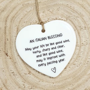 An Italian Blessing, Wedding Gift, Ceramic Keepsake, Wedding Blessing ...