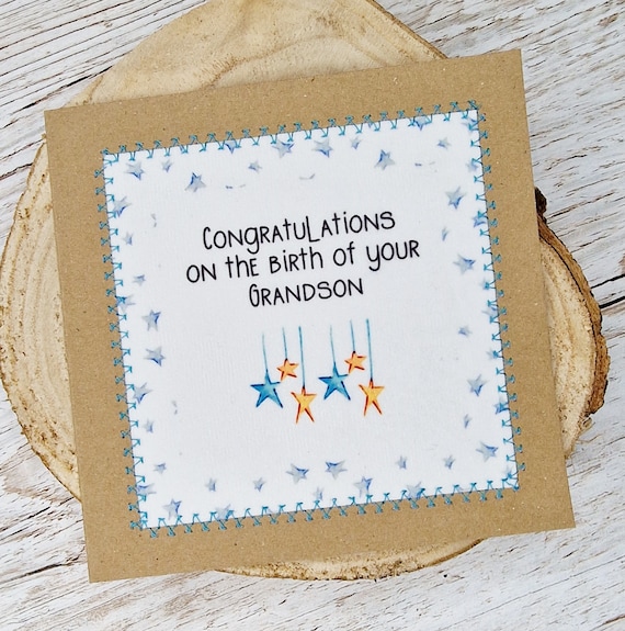 Congratulations New Grandson Card Grandparent Card New | Etsy