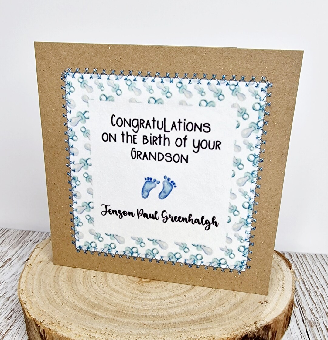 Personalised New Grandson Card | Personalised Grandparent Card | New ...