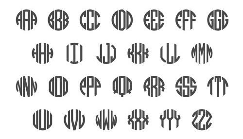 Circle Monogram three Initials Flip Flop Buttons / Pony Tail | Etsy