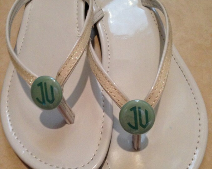 Zebra Print Single Initial Monogram Flip Flop Buttons. Custom | Etsy