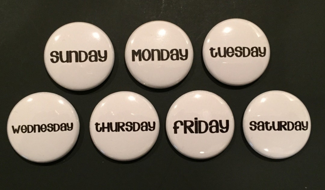 Days of the Week 1" Magnets for Calendars, Chore, Responsibility, or ...