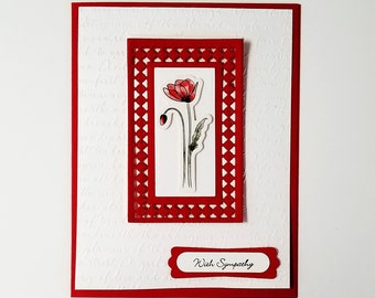 Poppy Sympathy Card - Etsy