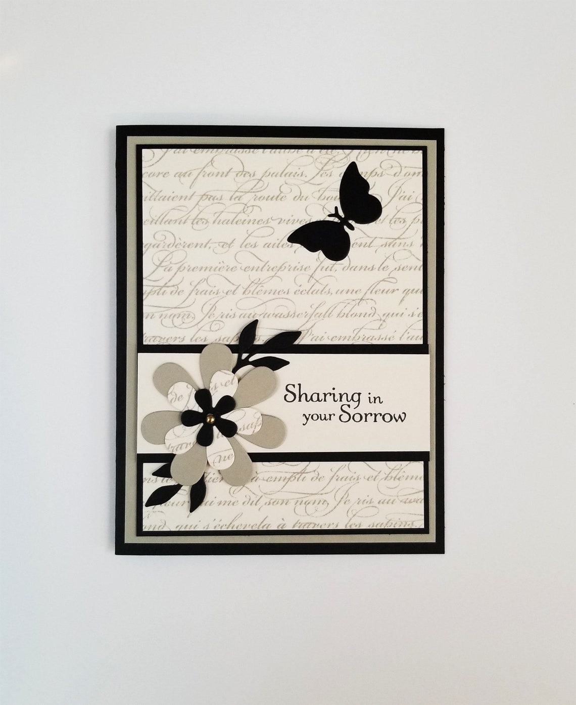 Sympathy Script Card Kit of 5 | Etsy