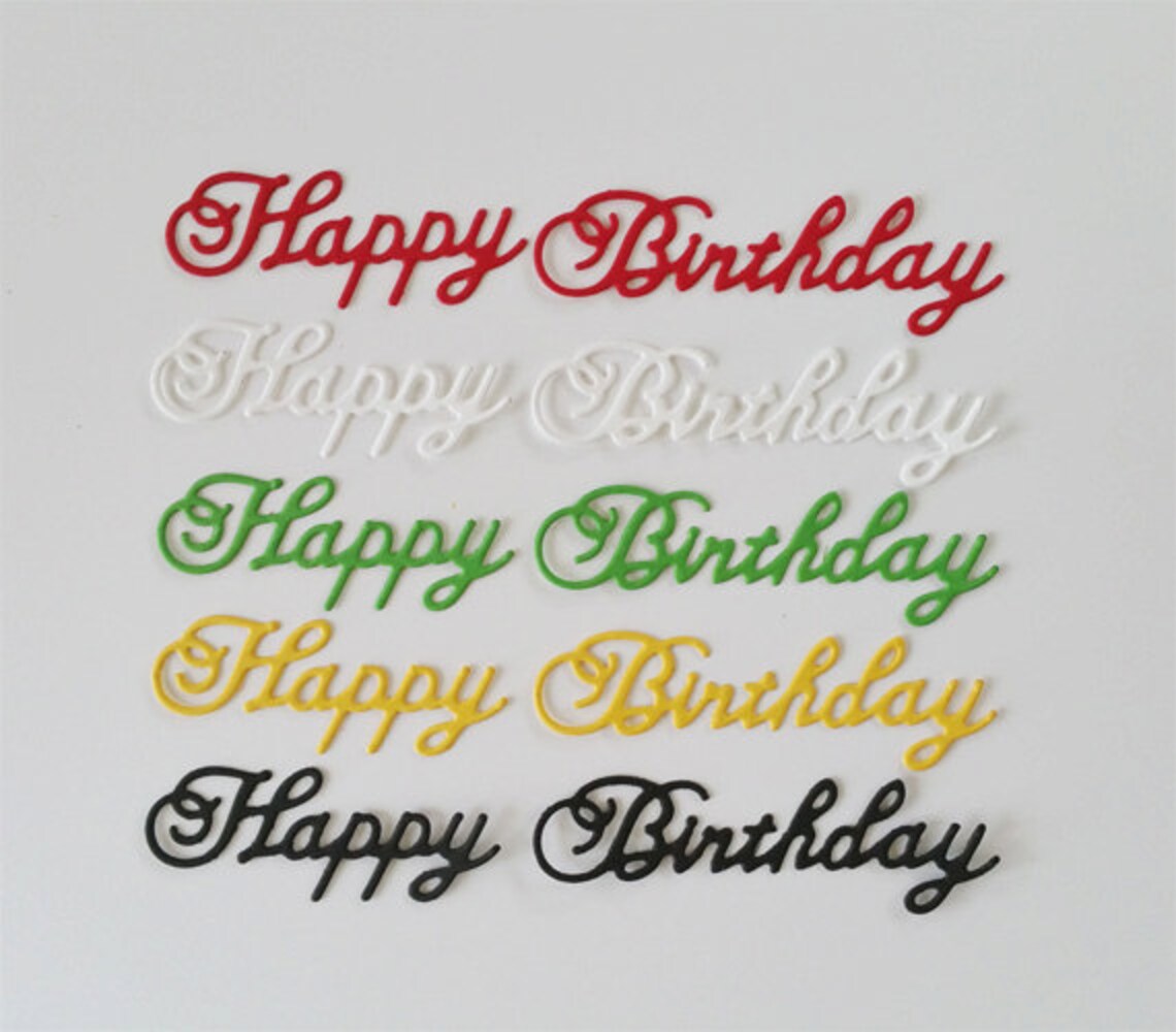 Happy Birthday Script Die Cuts - Etsy